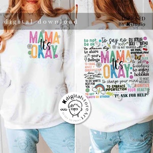 Mama It's Okay Png, Mama Mom Mental Health Matters Png, Mother's Day ...