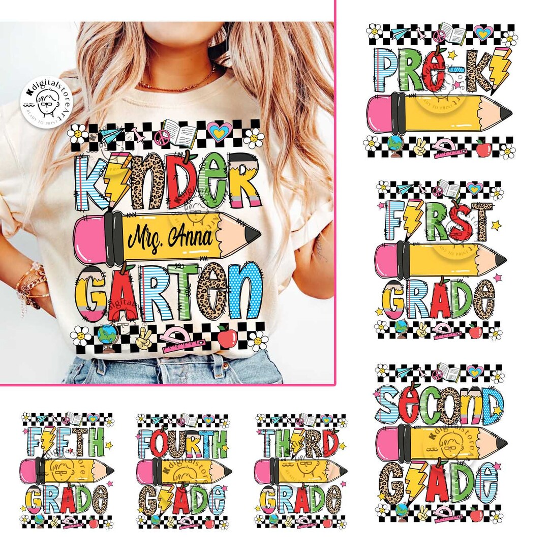 Funny Back to School Teacher Bundle Png, Png Design for Back to School ...