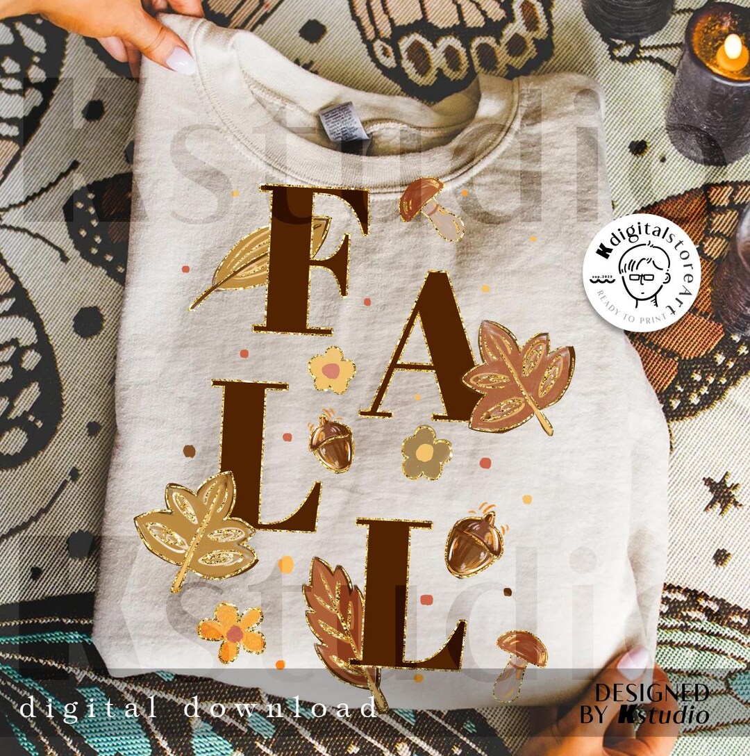 Fall Leaves PNG, Retro Fall Vibes, Autumn Vibes Png, Cozy Season ...