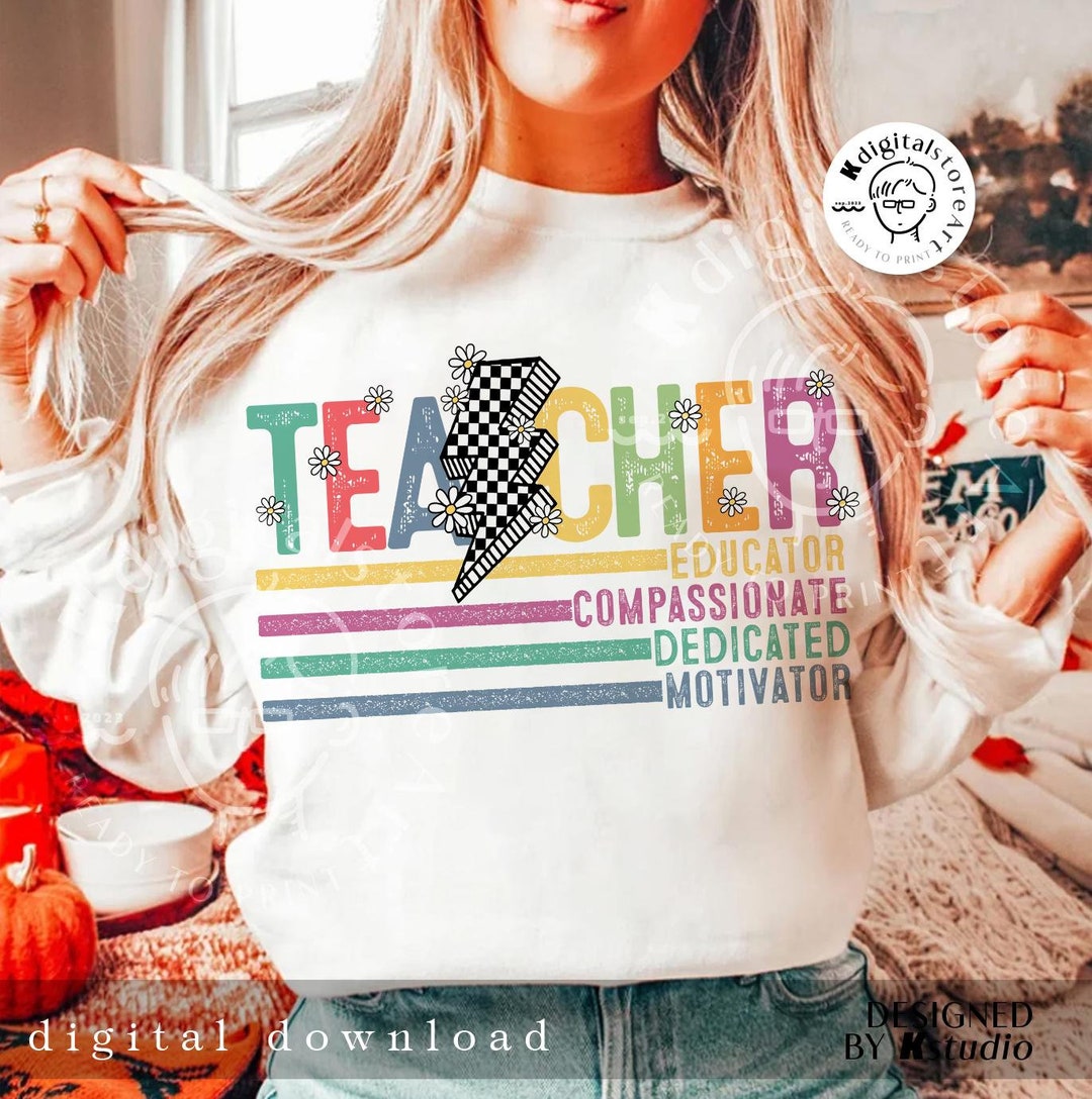 Retro Teacher Png Design, Teacher Shirt Png, Back to School Png Design ...
