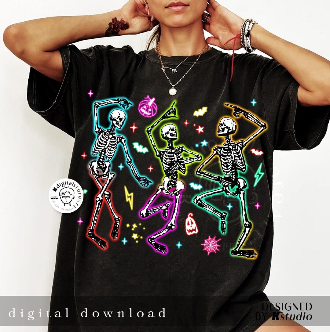 Colorful Neon Skeleton Png, Fall Skull, Creepy Skeleton Skull PNG ...