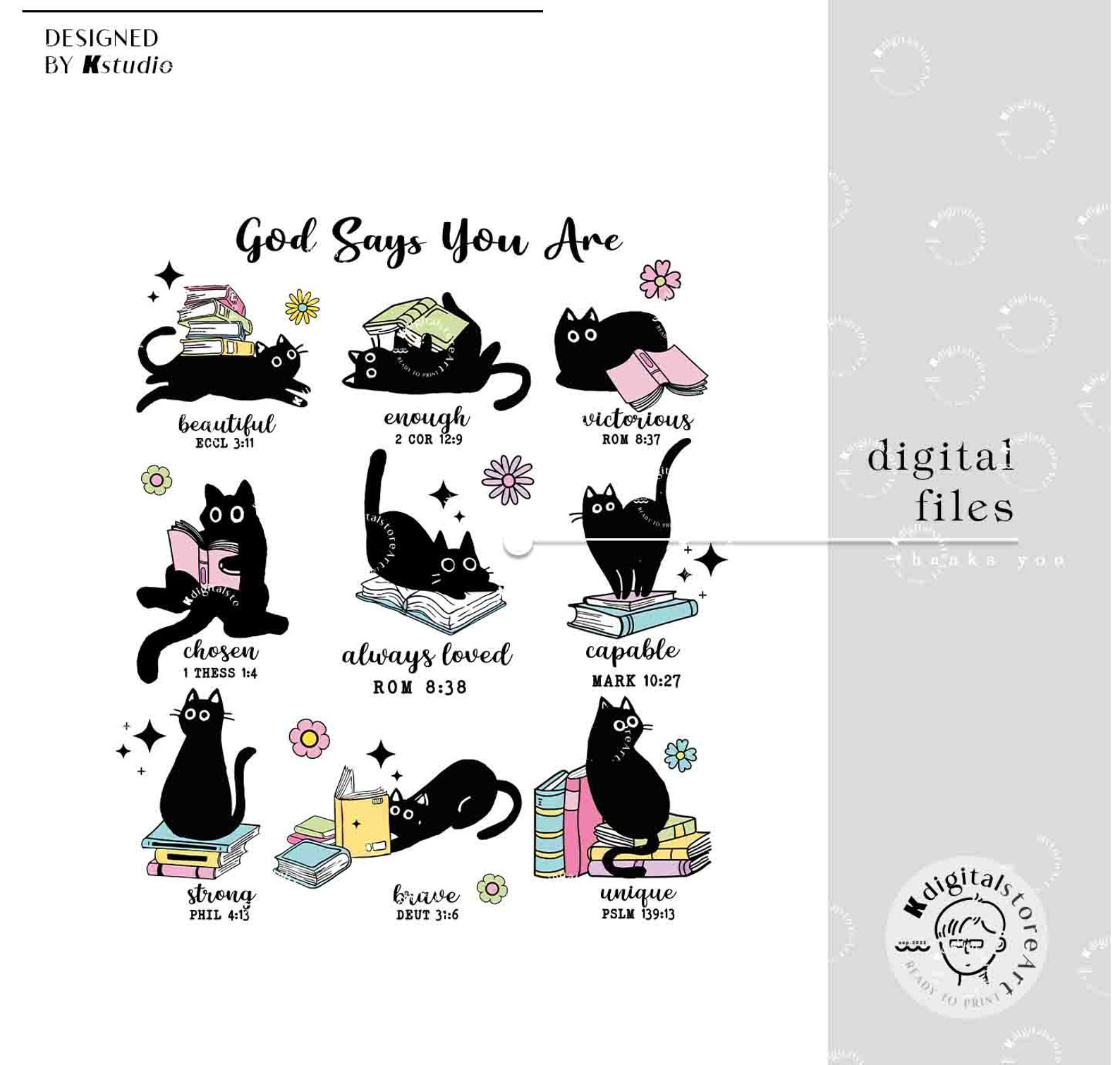 Cat and Book Bible, God Say I Am, Bible Cat Png, Jesus Bible Png, Jesus ...