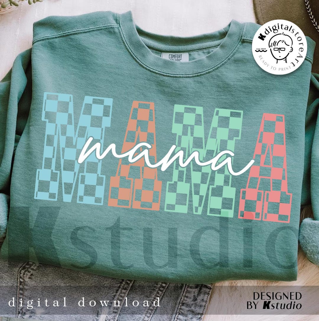 Checkered Mama Svg Png, Mothers Day Png, Mama Svg, Checkerboard Mom ...