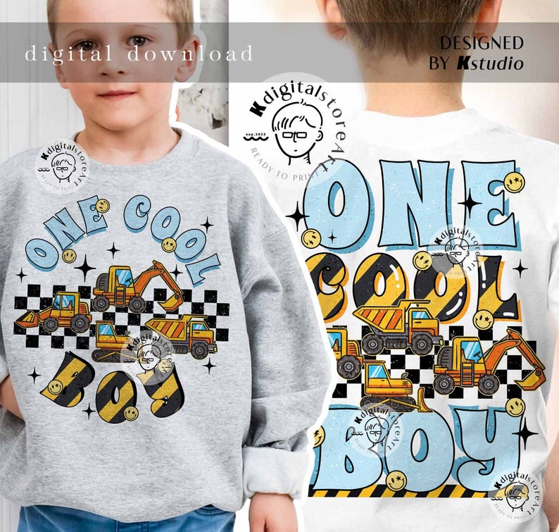 One Cool Boy Png, Boy Love Excavator Png, Toddler Boy Png Shirt Design ...