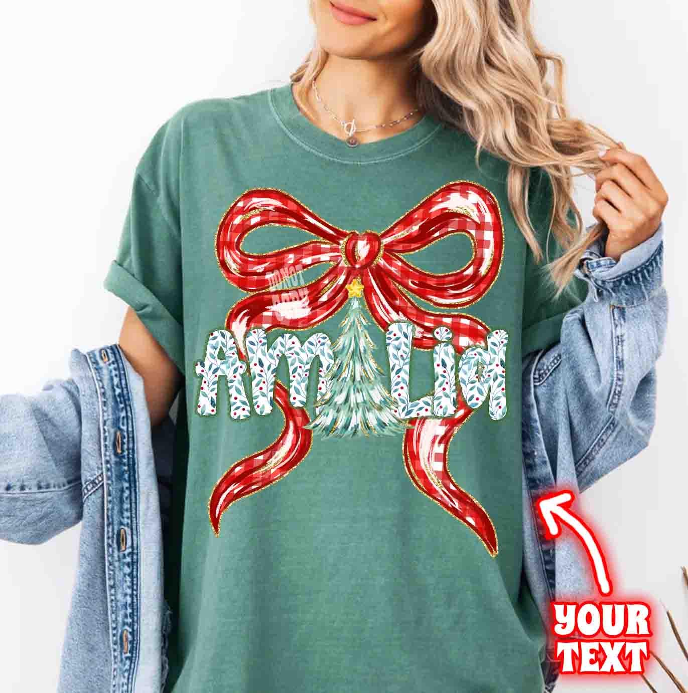 Custom Christmas Kid Girl Boy Name Floral Png, Christmas Baby Name Png ...