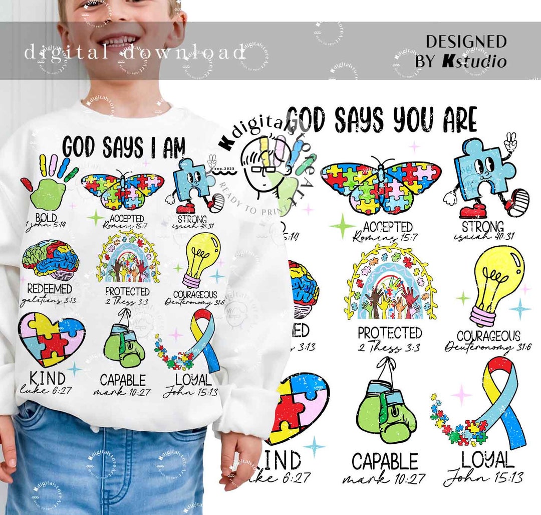Autism God Say I Am, Autism Awareness Png, Autism Shirt, Autism Bible ...