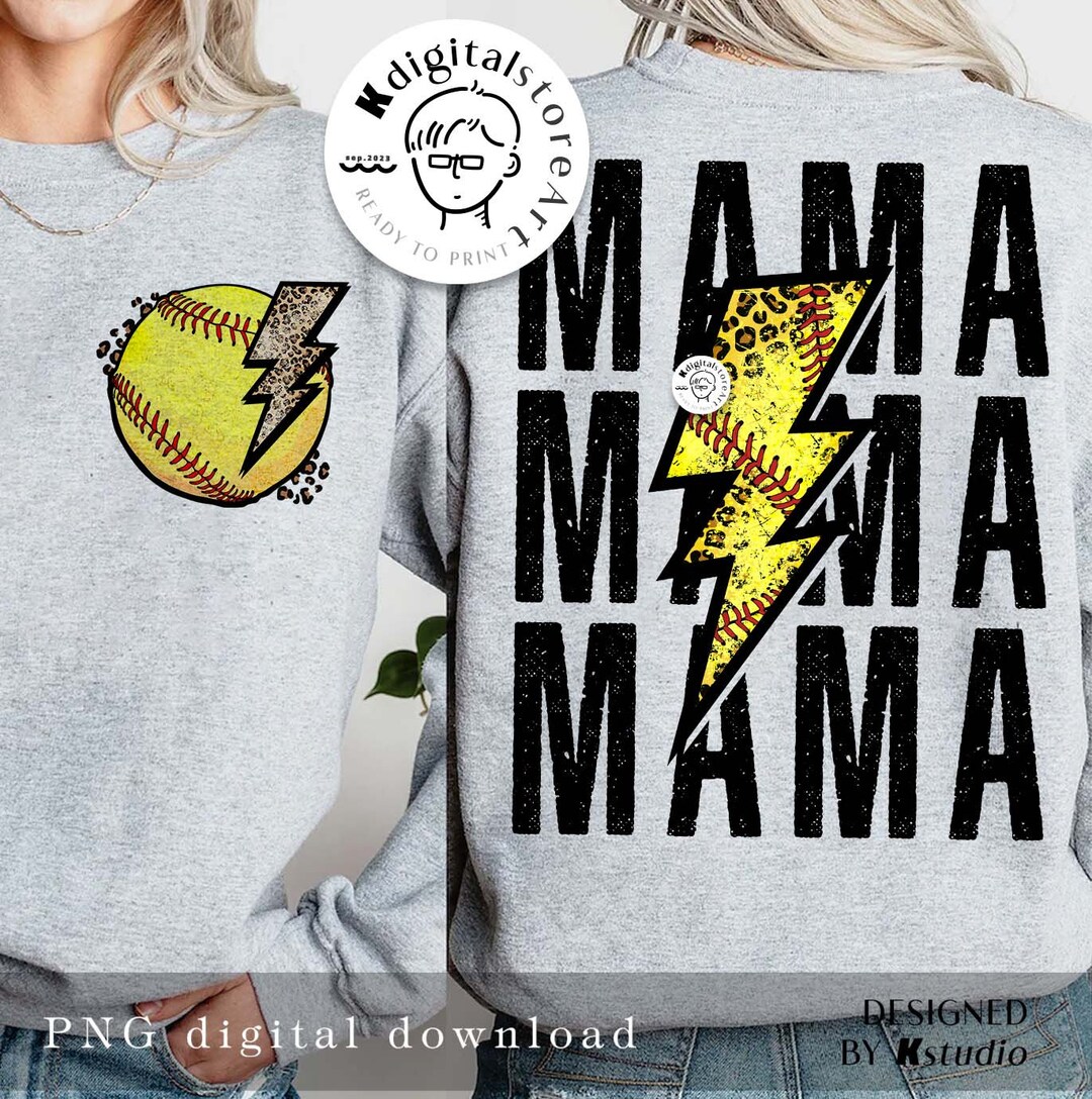 Leopard Softball Mama Lightning Png, Softball Leopard Mama Shirt, Mama ...