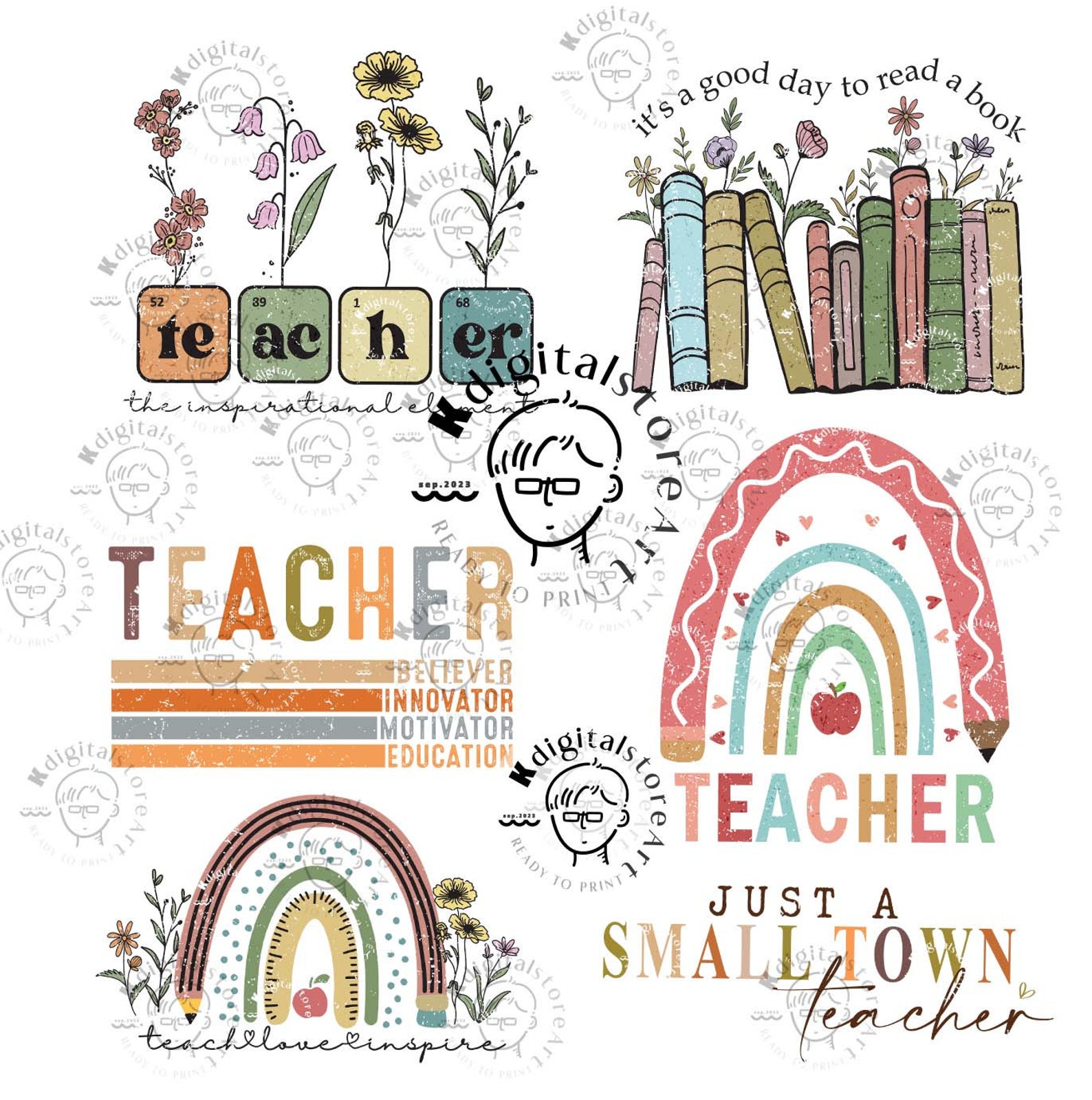 Retro Teacher Bundle Png, Retro Teacher Life PNG, Teacher Shirt ...