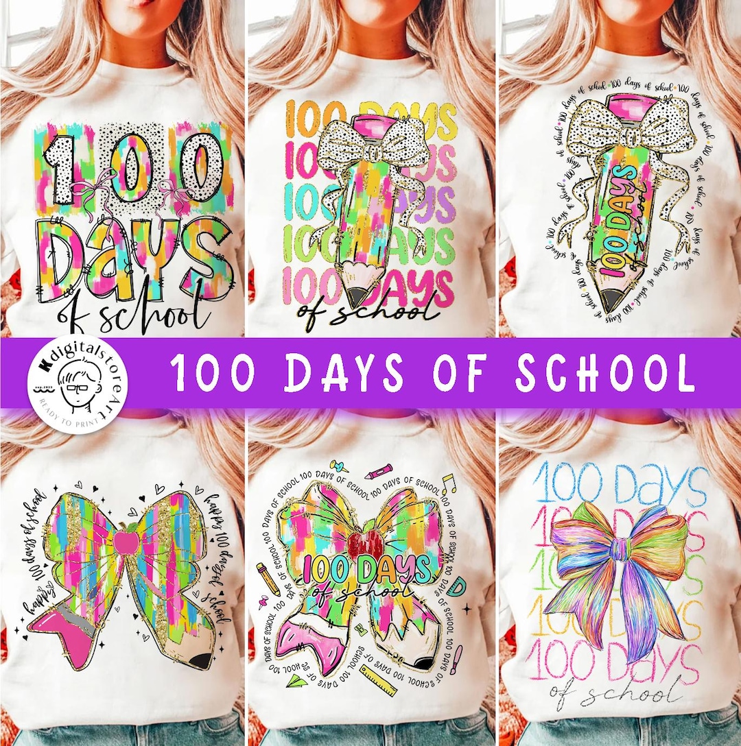 100 Days of School Bundle Png, Teacher Png Design 100 Days to School ...