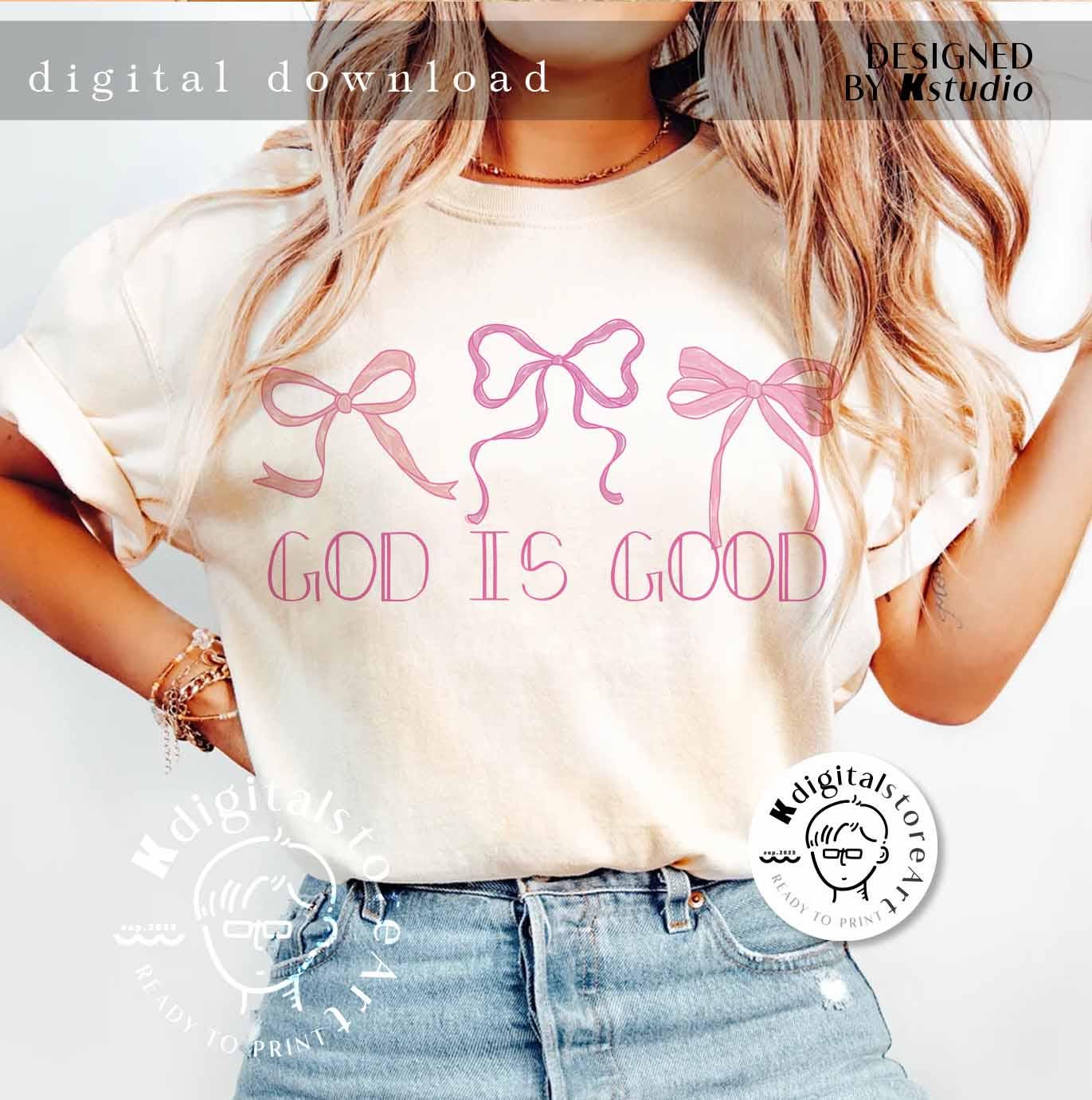 Coquette Bow God is Good Png, God Jesus Png Design, Bible Design, Jesus ...