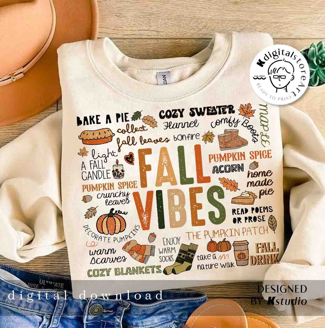 Retro Fall Png, Fall Vibes PNG, Fall Shirt Png, Autumn Design Png ...