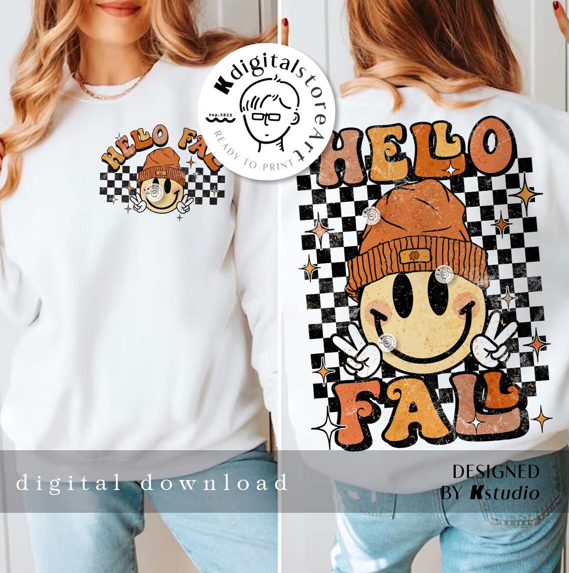 Hello Fall Png, Fall Smiley PNG, Funny Fall Shirt Png, Fall Vibes Png ...