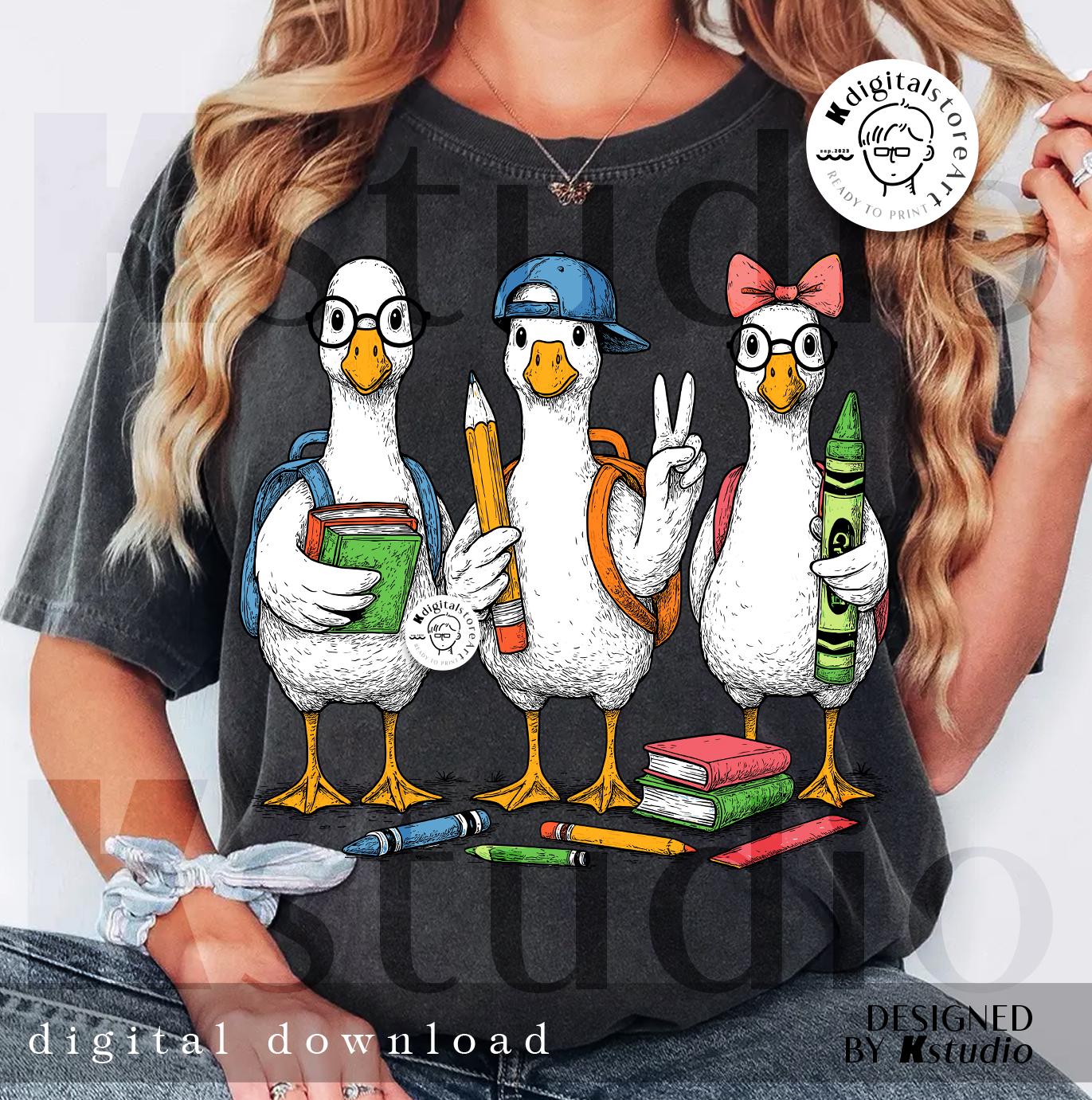 Goose Back to School PNG, Kindergarten Goose, Back to School Goose PNG ...