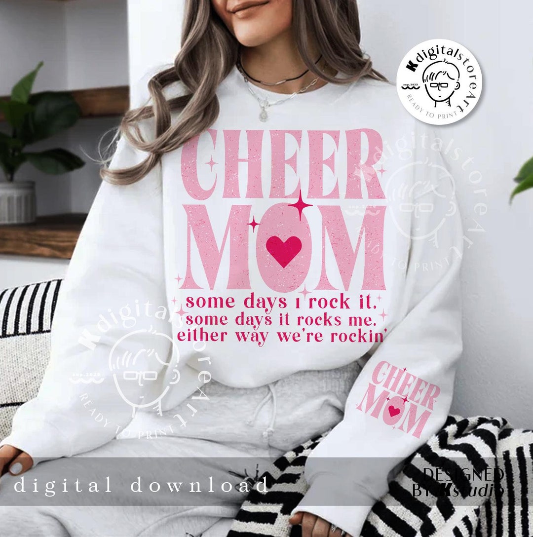 Rockin Cheer Mom Svg, Funny Sarcastic Mom Sleeve Shirt Design, Mom ...