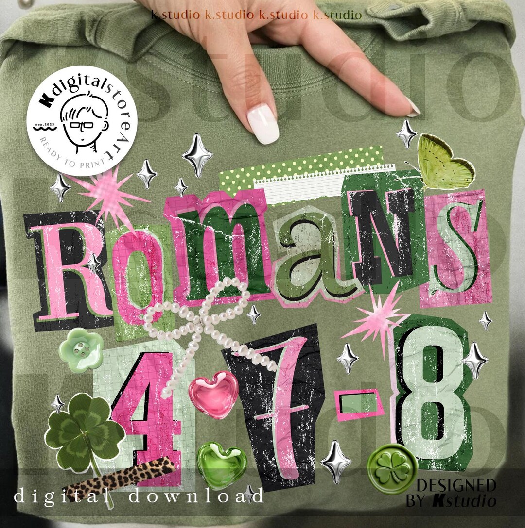 Romans 4:7-8 Bible Verse Png, Christian St Patricks Day Png, Lucky ...