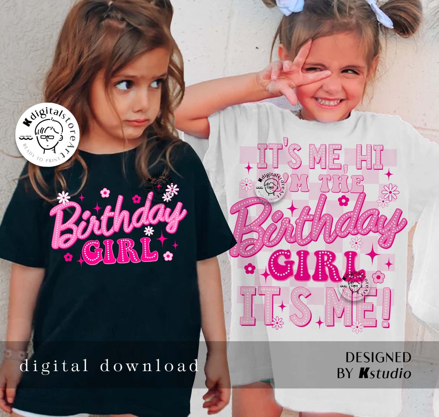 Pink It's Me Hi I'm the Birthday Gir Svg Png, Birthday Girl Design ...