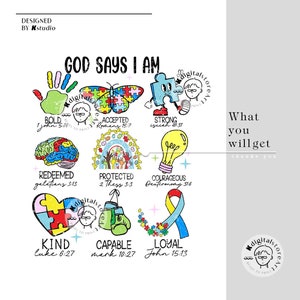 Autism God Say I Am, Autism Awareness Png, Autism Shirt, Autism Bible ...