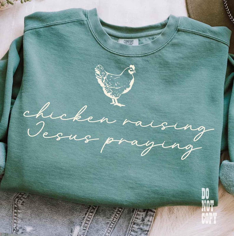 Chicken Raising Jesus Praying PNG, Retro Farmhouse Christian Png, Faith ...