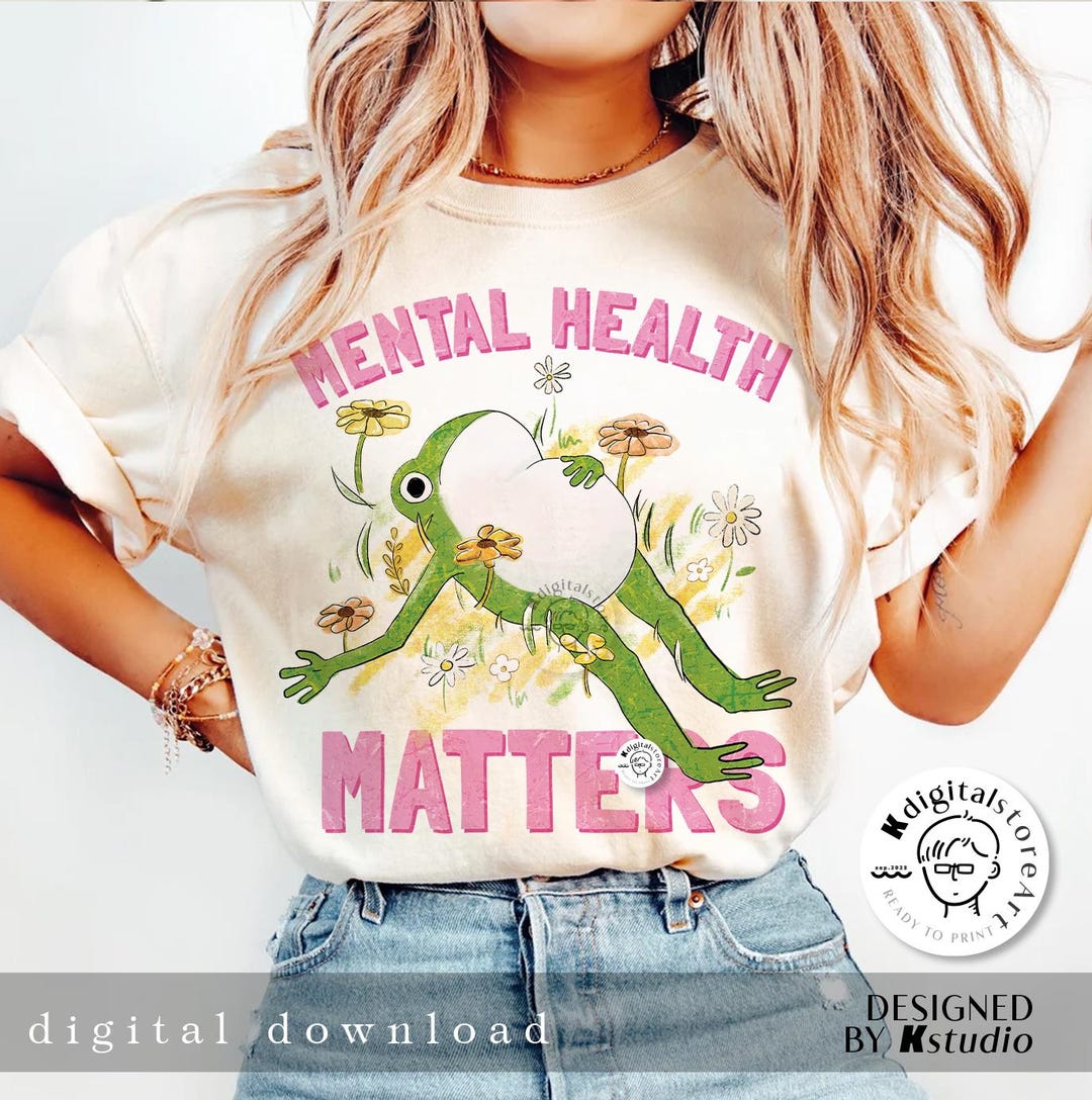 Mental Health Matters PNG, Relaxing Frog Sublimation, Self Care ...