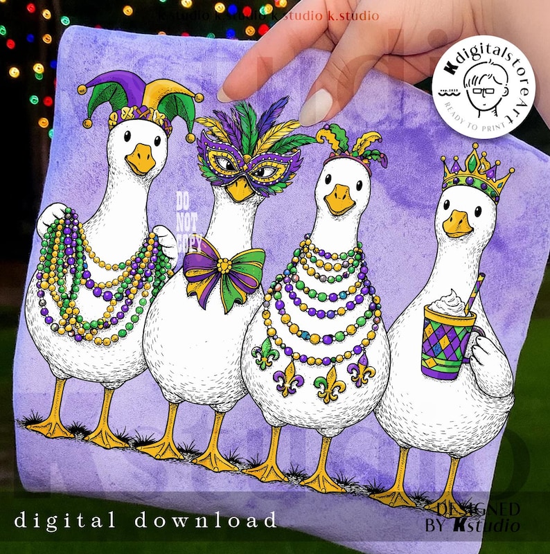 Mardi Gras Silly Goose PNG, Funny Goose Parade Design, Bourbon Street ...