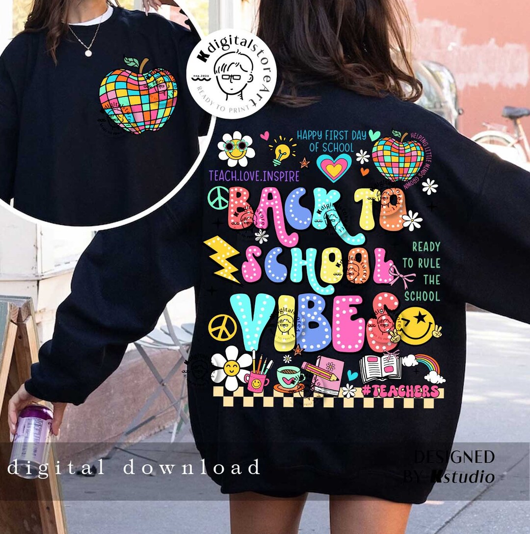 Back to School Vibes Png, Back to School, Teacher Era Png,first Day of ...