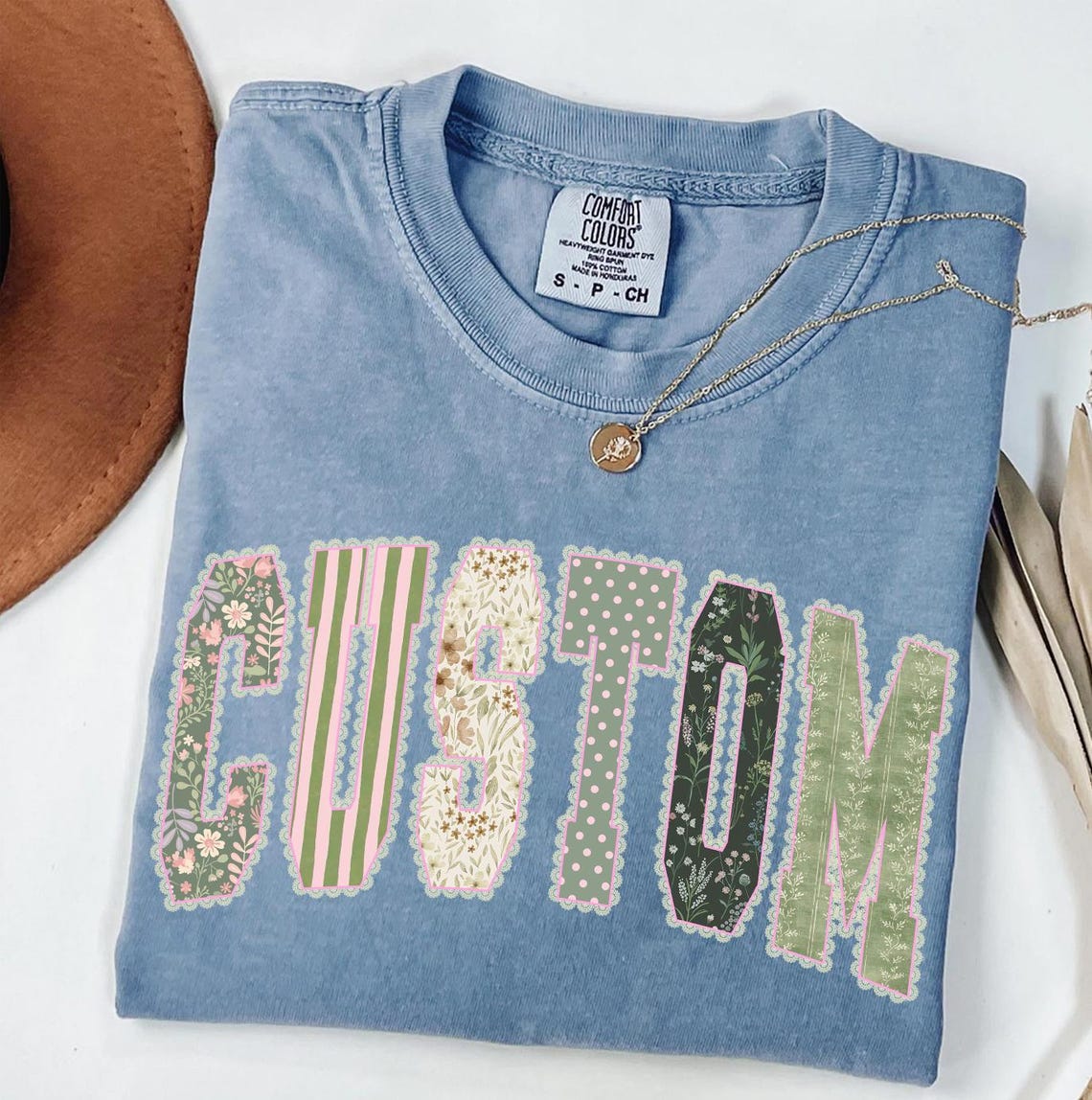 Custom Png, Floral Patchwork Shirt Design, Lace Alphabet Png, Custom ...