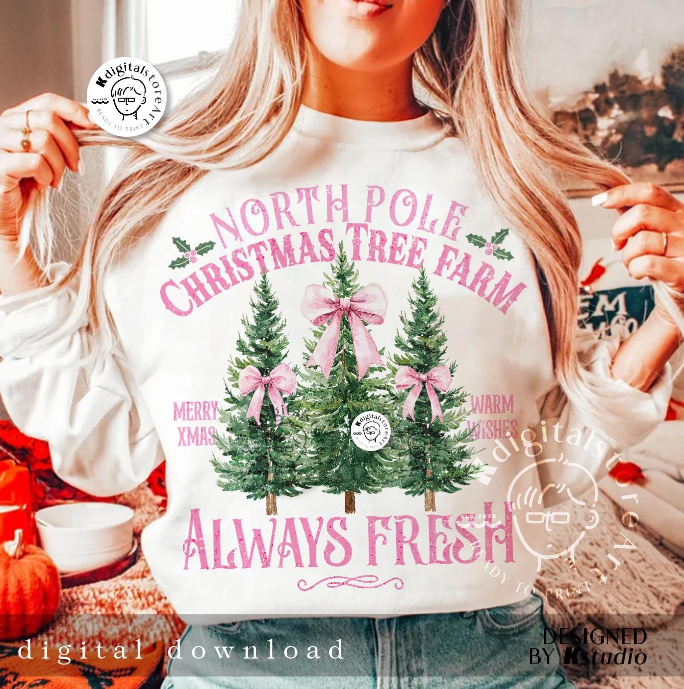 Retro North Pole Tree Farm Png, Christmas Tree Farm Fresh Png Design ...