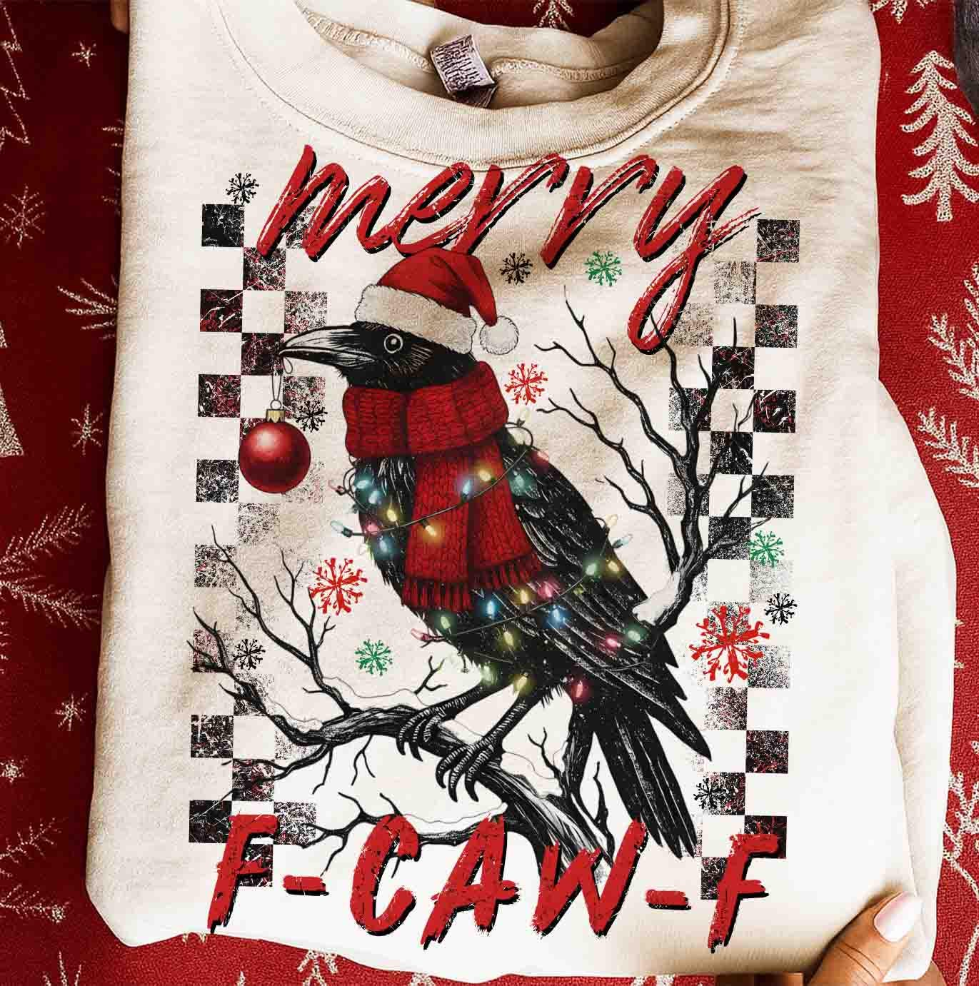 Crow Raven Christmas PNG, F-CAW-F Funny Christmas Png, Dark Bird Design ...