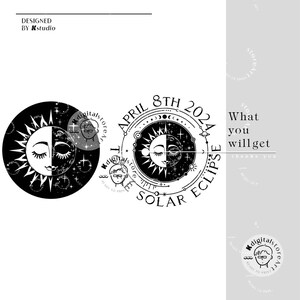 Retro Solar Eclipse Art Design, America Path of Totality Solar Eclipse ...