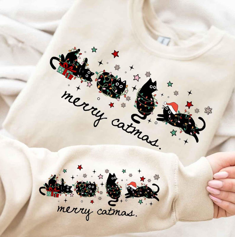 Merry Catmas PNG, Funny Christmas Cat Sublimation, Meowy Christmas Png ...