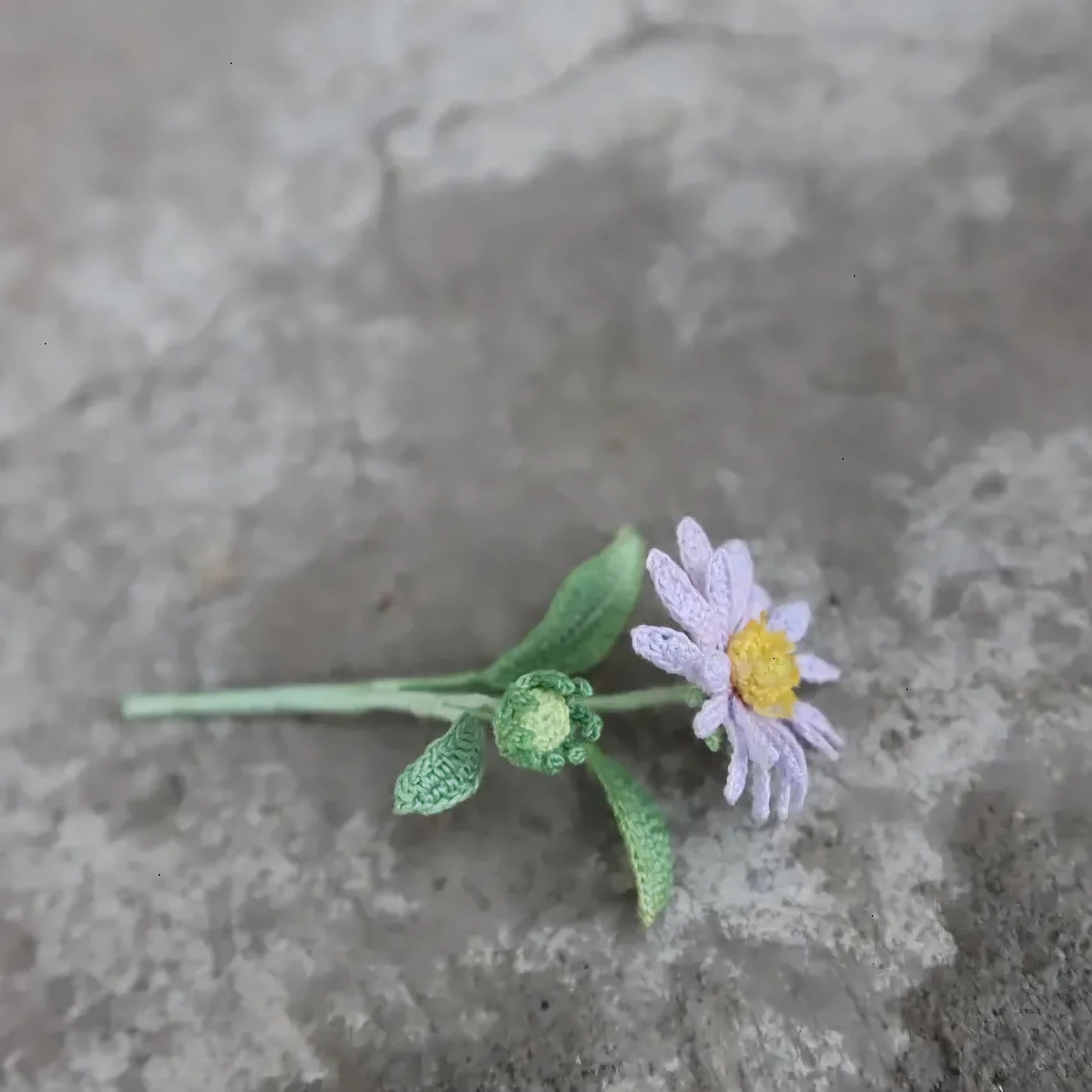 Micro Crochet Brooch, Indian Aster Flower Brooch, Floral Brooch, Gift ...