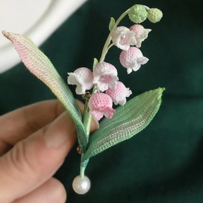 Handmade Micro Crochet Brooch Bell Orchid Brooch Crochet - Etsy