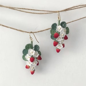Handmade Micro Crochet Earrings Strawberry Earring Crochet - Etsy Canada