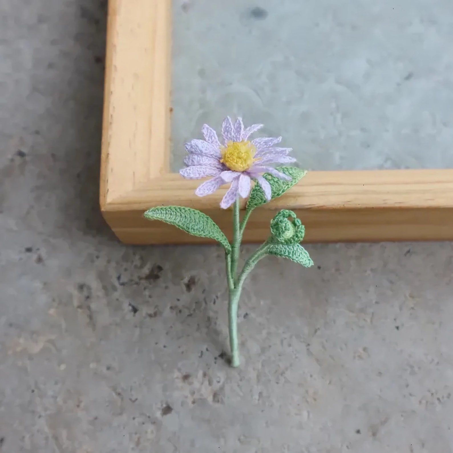 Micro Crochet Brooch, Indian Aster Flower Brooch, Floral Brooch, Gift ...