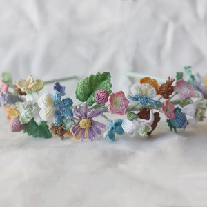 Handmade Micro Crochet Headband, Spring Blossoms Hair Clips, Flower ...