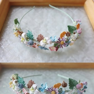 Handmade Micro Crochet Headband, Spring Blossoms Hair Clips, Flower ...