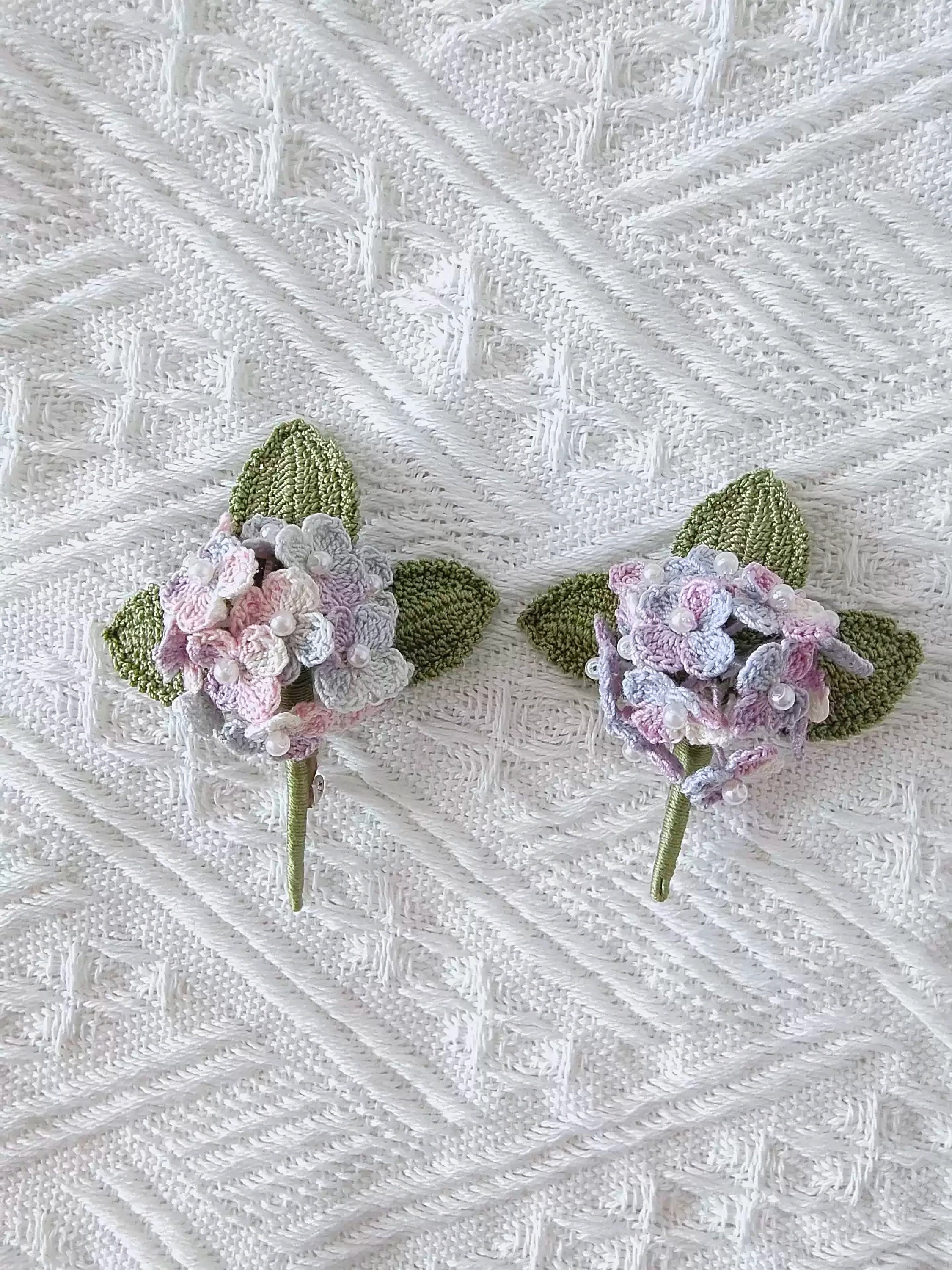 Handmade Micro Crochet Hydrangea Earrings, Micro Crochet Hydrangea ...
