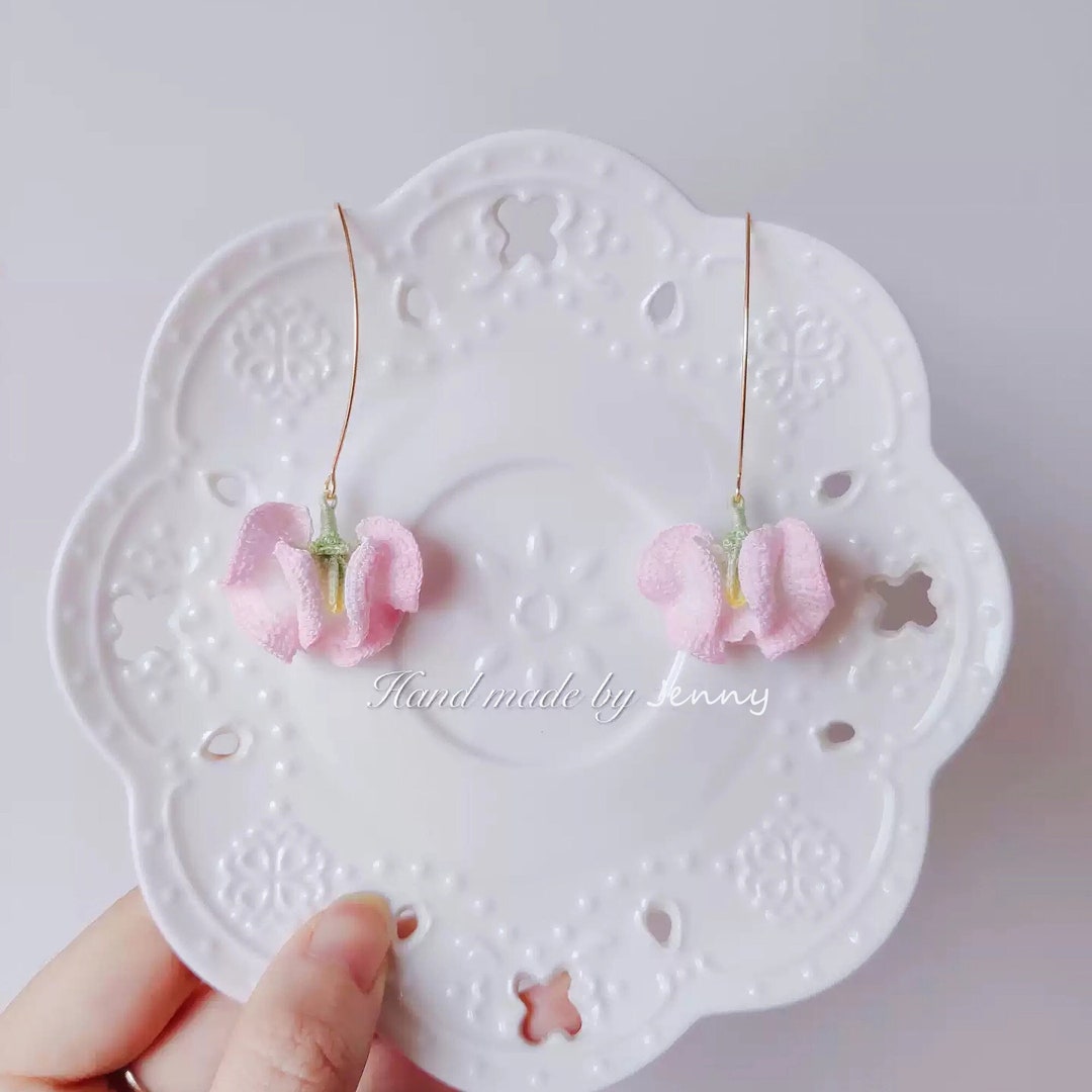 Handmade Micro Crochet Sweet Peas Earrings, Handmade Sweet Peas Earring ...