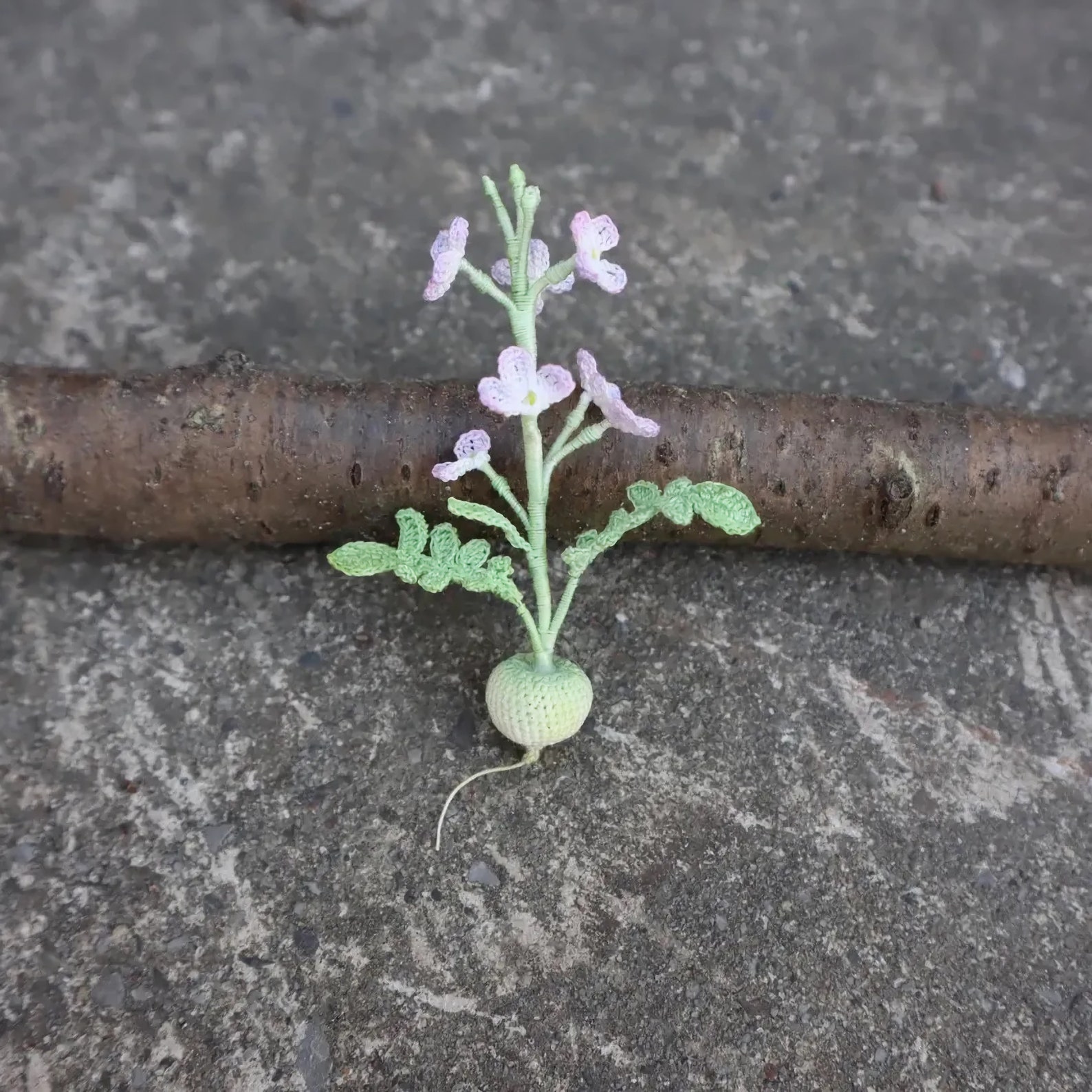 Micro Crochet Brooch, Radish Flower Brooch, Crochet Floral Brooch, Gift ...