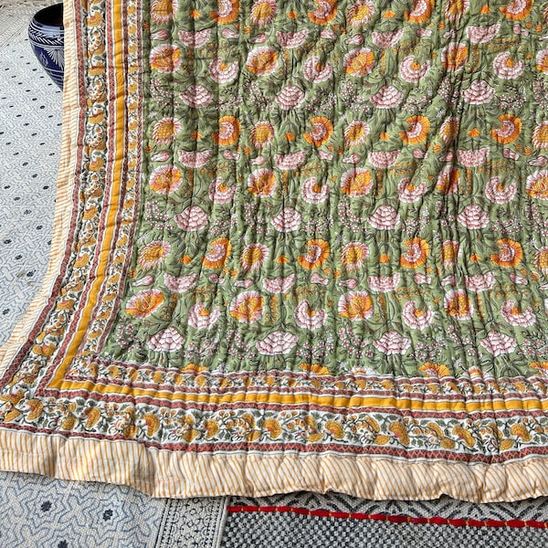 Indian Block Print Quilt - Etsy
