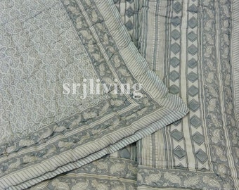 Anokhi Indian Jaipuri Block Print Quilt Printed Reversible Razai Cotton ...