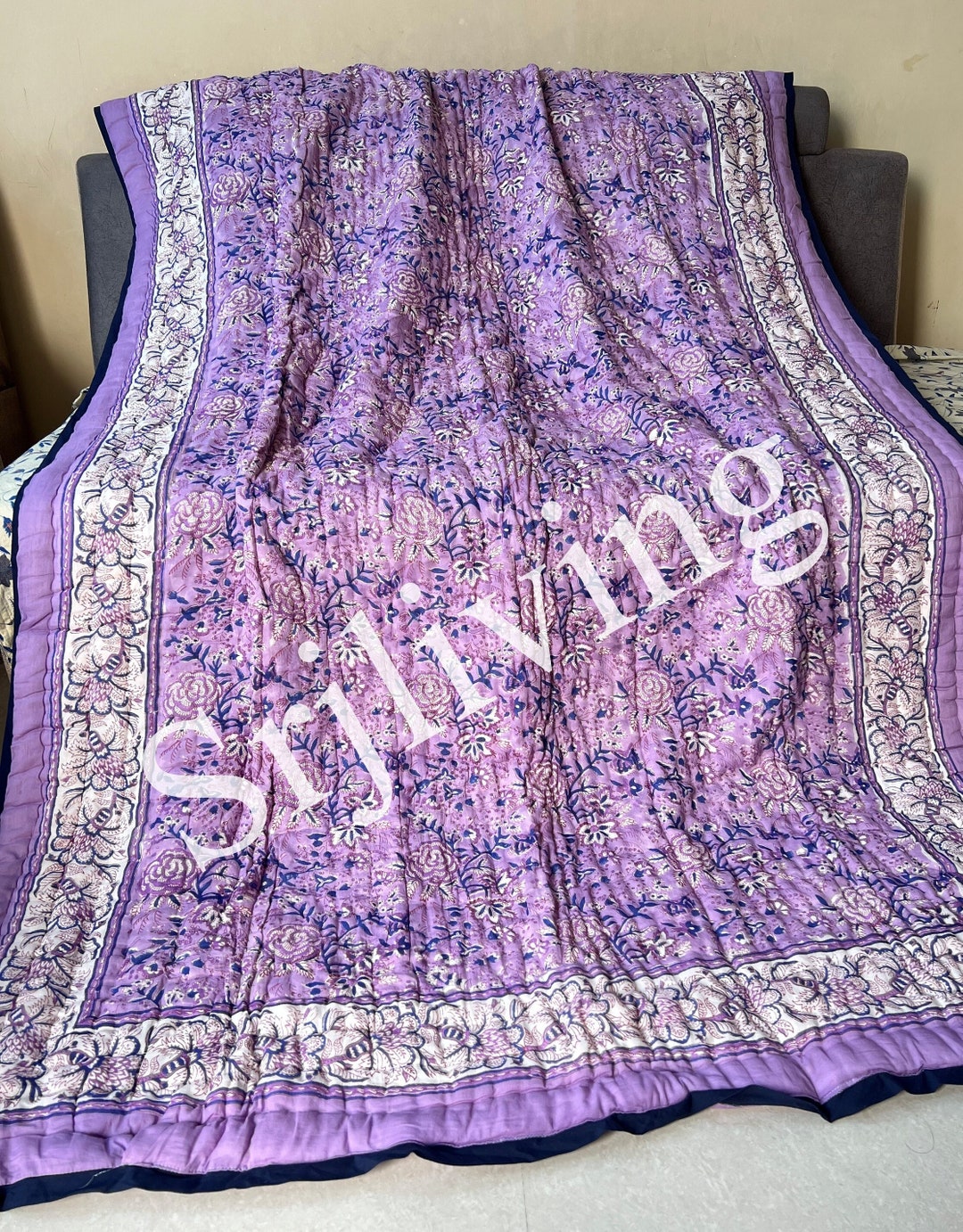 Indian Beautiful Cotton Jaipuri Razai, Hand Block Print Quilt, Ultra ...