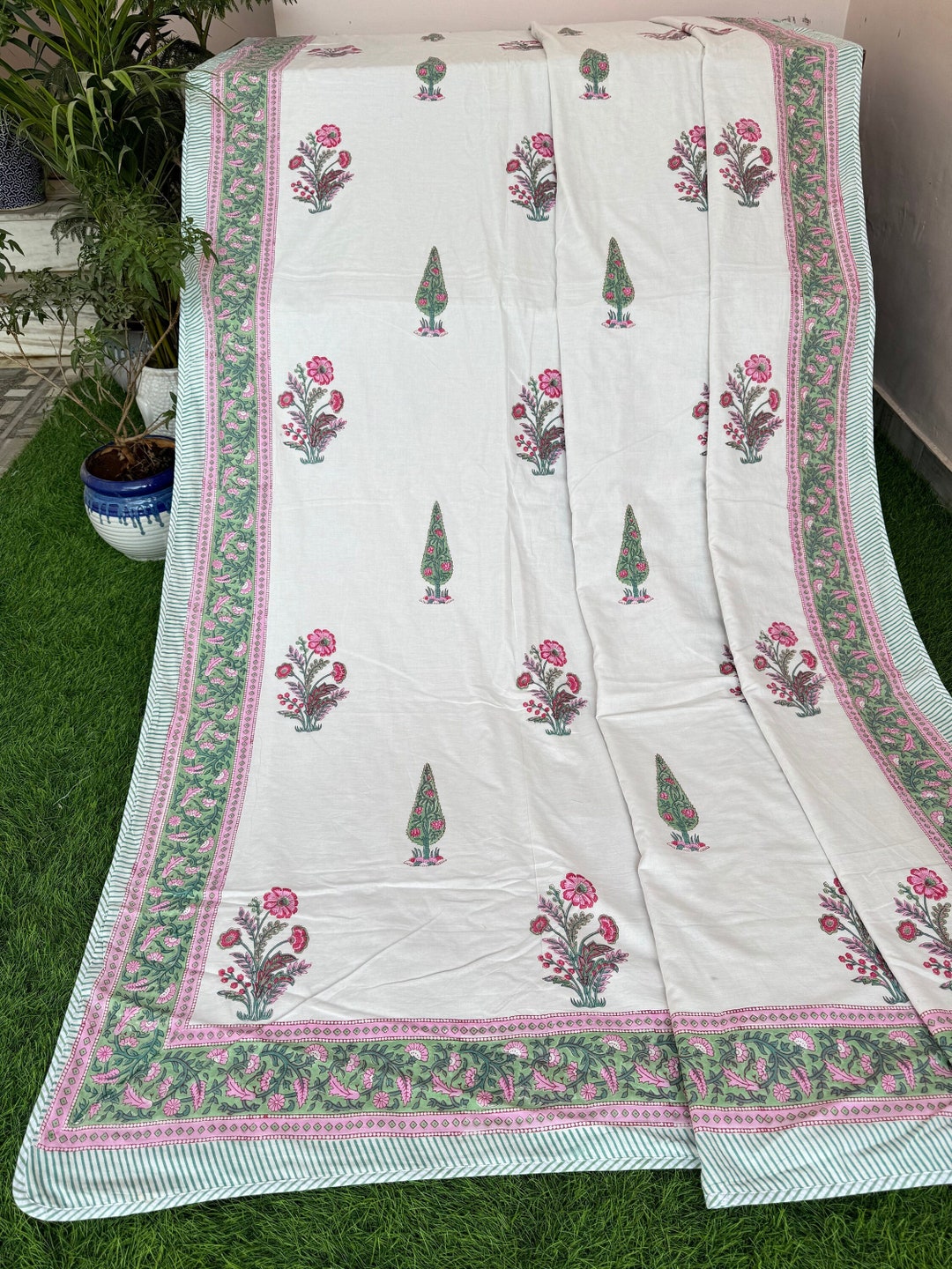 Hand Block Printed Dohar Quilt, Jaipuri Razai, Anokhi Quilt, Jaipur ...