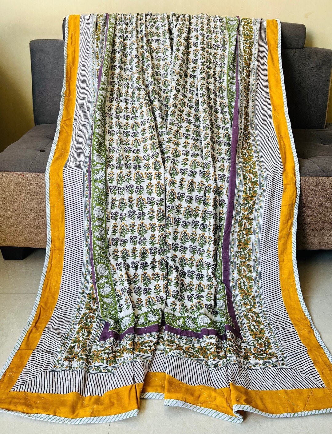 Hand Block Print Cotton Dohar Handmade Ac Blanket Reversible Dohar Ac ...