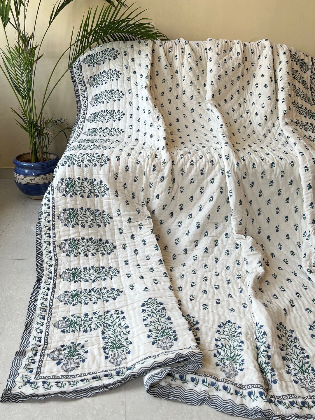 Indian Jaipuri Hand Block Print Quilt Indian Handmade Cotton - Etsy