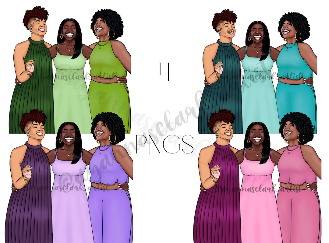 Friends 4 PNG Downloads/clipart/black Women Friendship - Etsy
