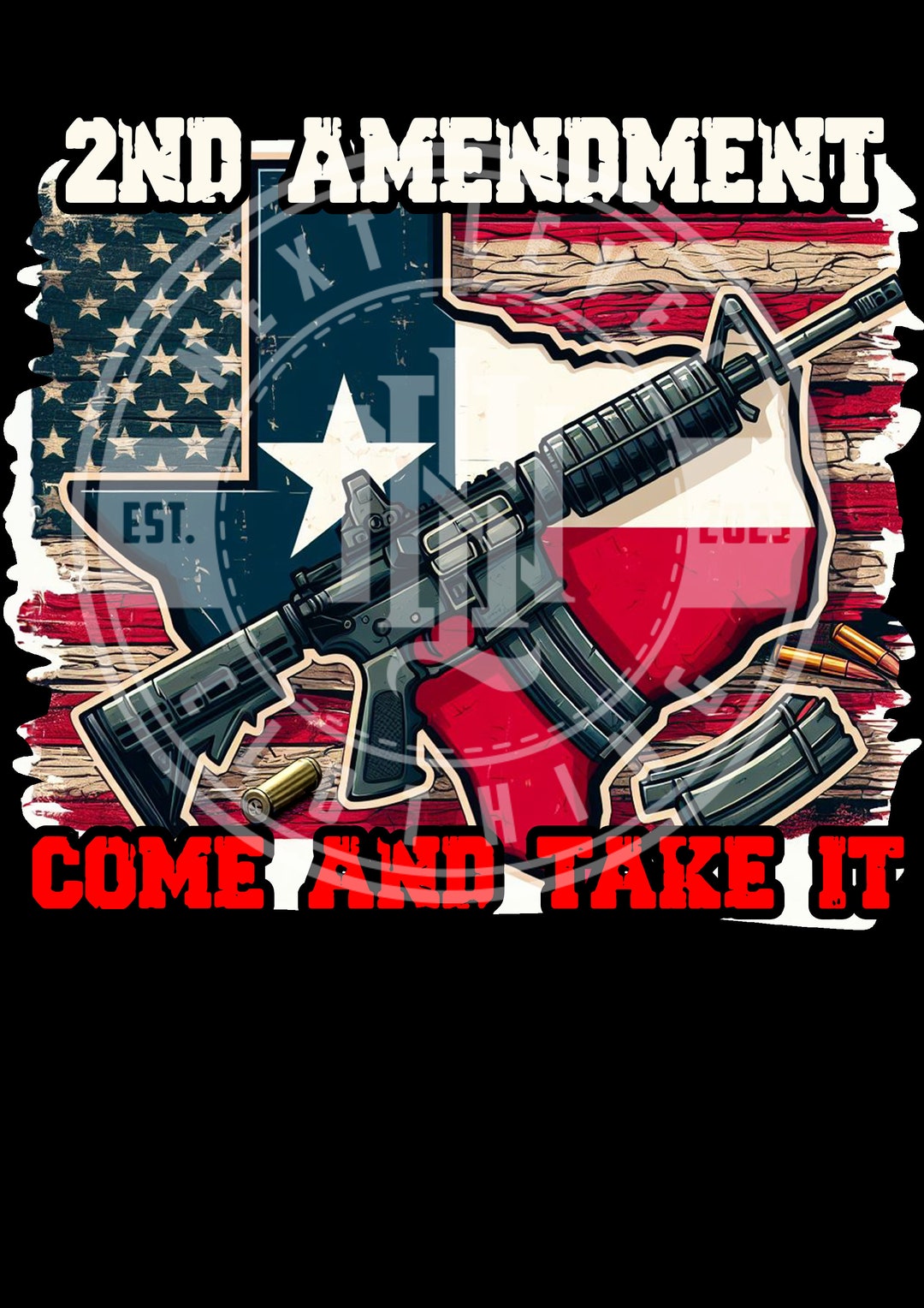2nd Amendment, Texas Gun Rights, Rustic Graffic - Etsy