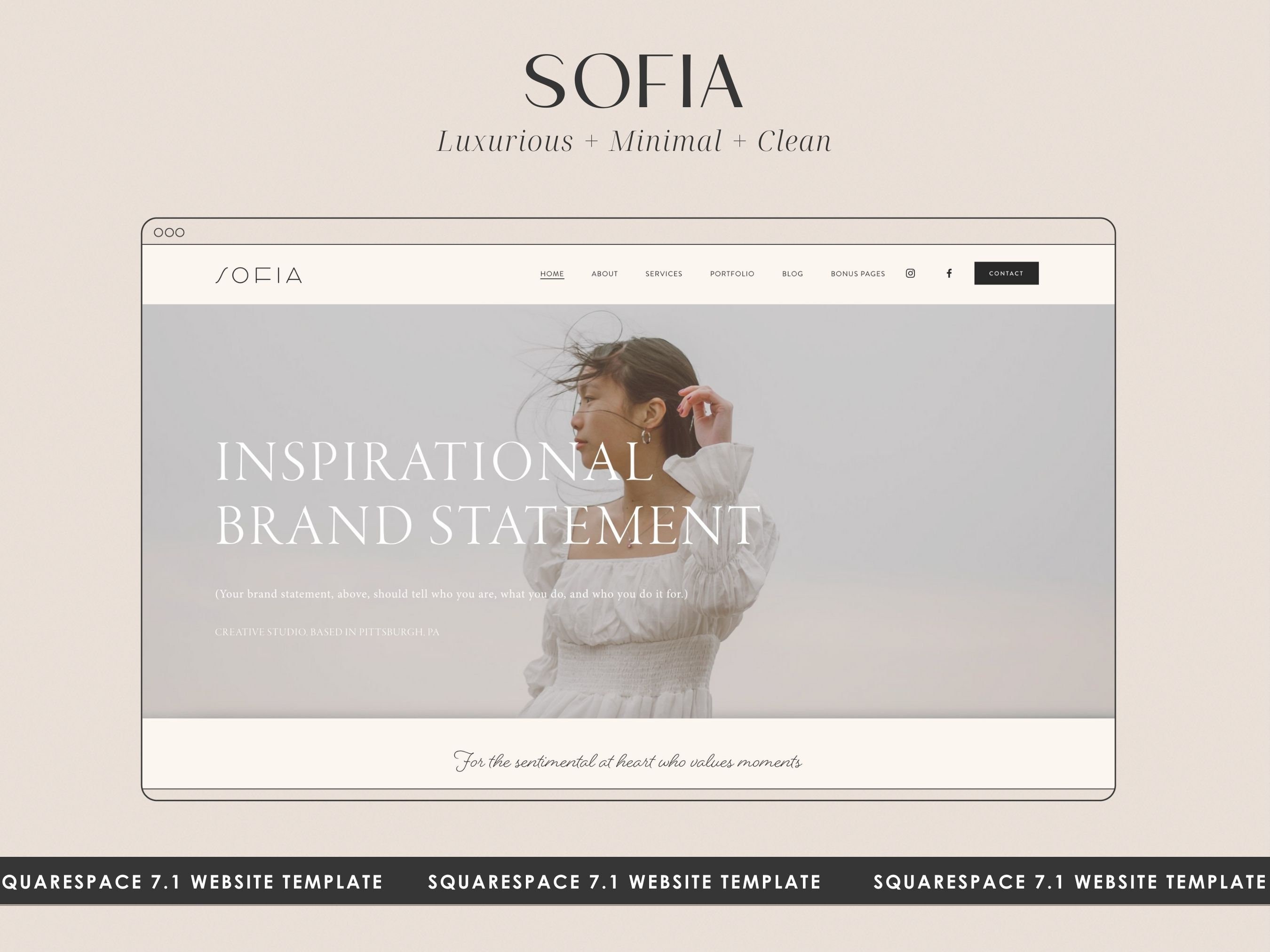 Sofia Squarespace 7.1 Website Template Modern, Luxurious, Neutral, High-end for Creatives ...