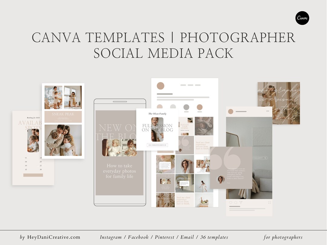 Canva Social Media Template 35+ Pack + Modern, Neutral, High-end ...