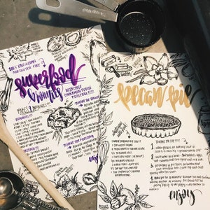 Hand Drawn Recipe Cards - Etsy